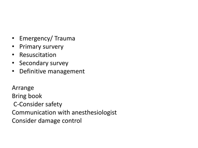 Management of acute trauma | PPT