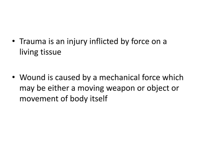 Management of acute trauma | PPT