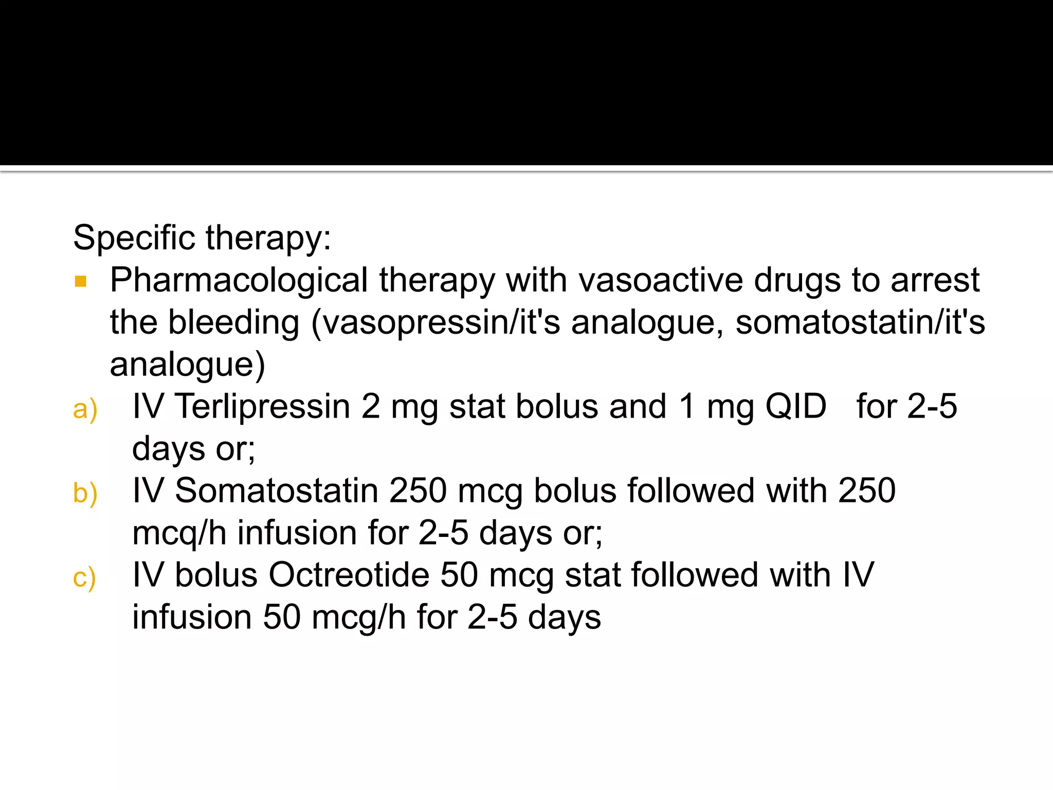 Management of acute variceal bleeding | PPTX