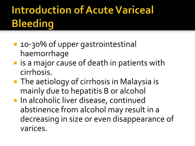 Management of acute variceal bleeding | PPTX | Digestive Disorders ...