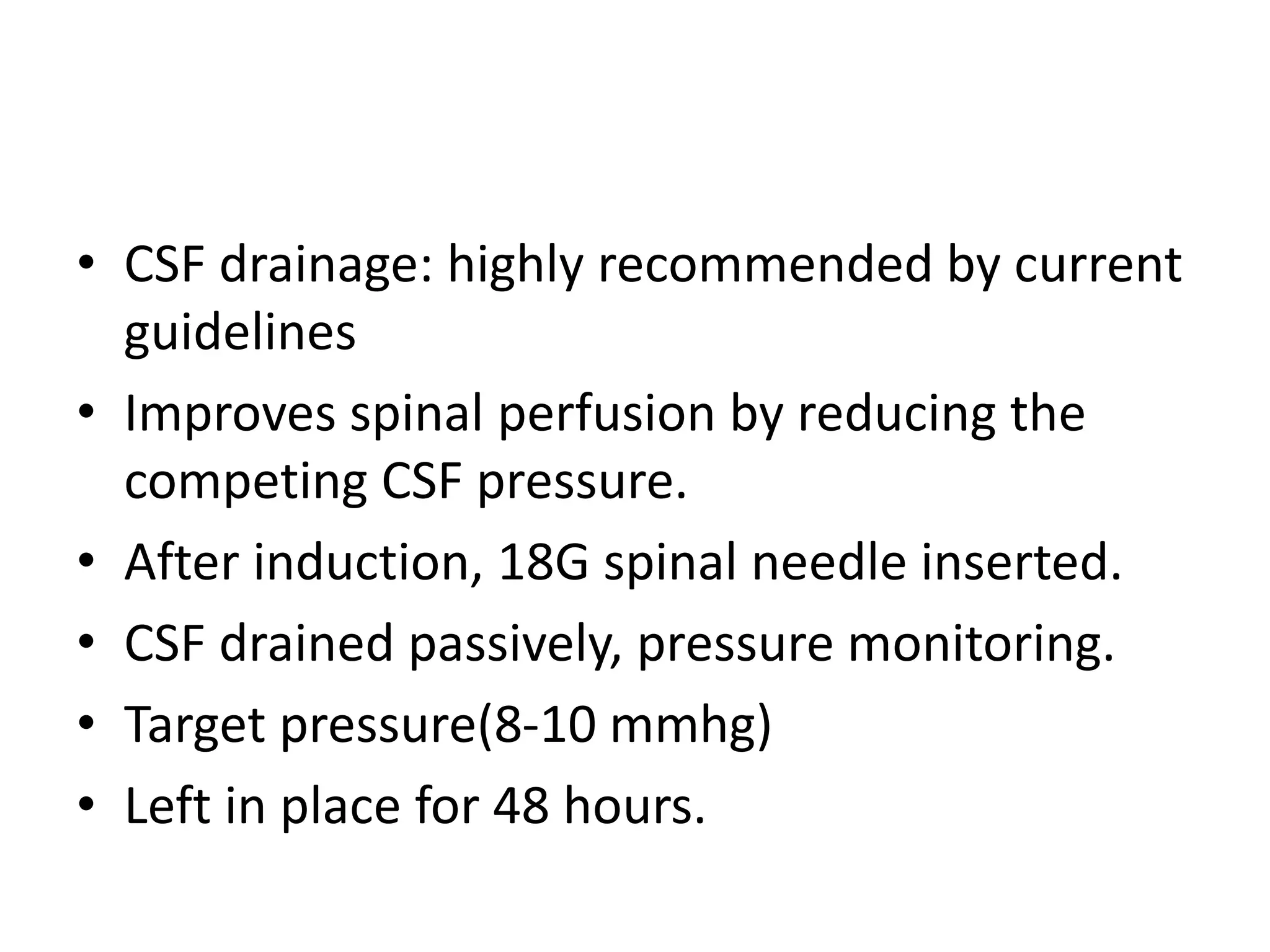 SPINAL CORD PROTECTION MANAGEMENT IN COARCTATION OF AORTA SURGERY | PPTX
