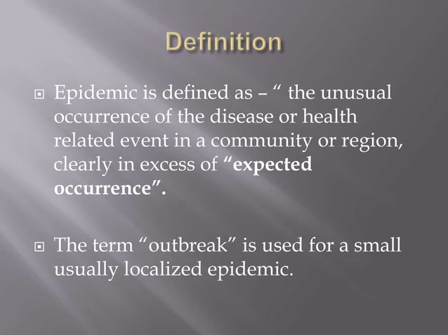 Management of an epidemic | PPTX