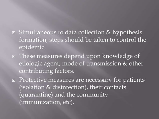 Management of an epidemic | PPTX