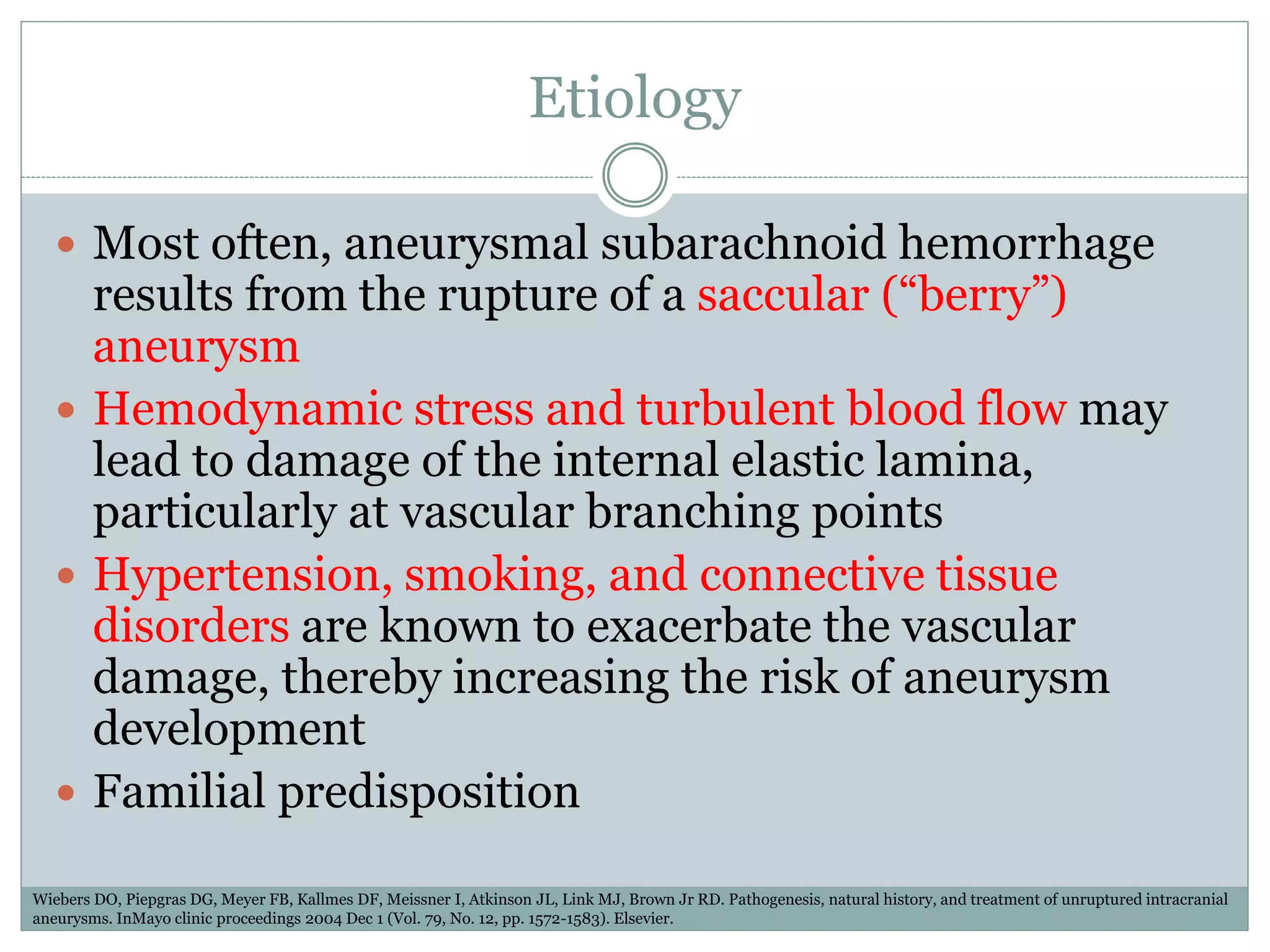 The Principles of Aneurysmal Subarachnoid Hemmorhage Management | PPTX