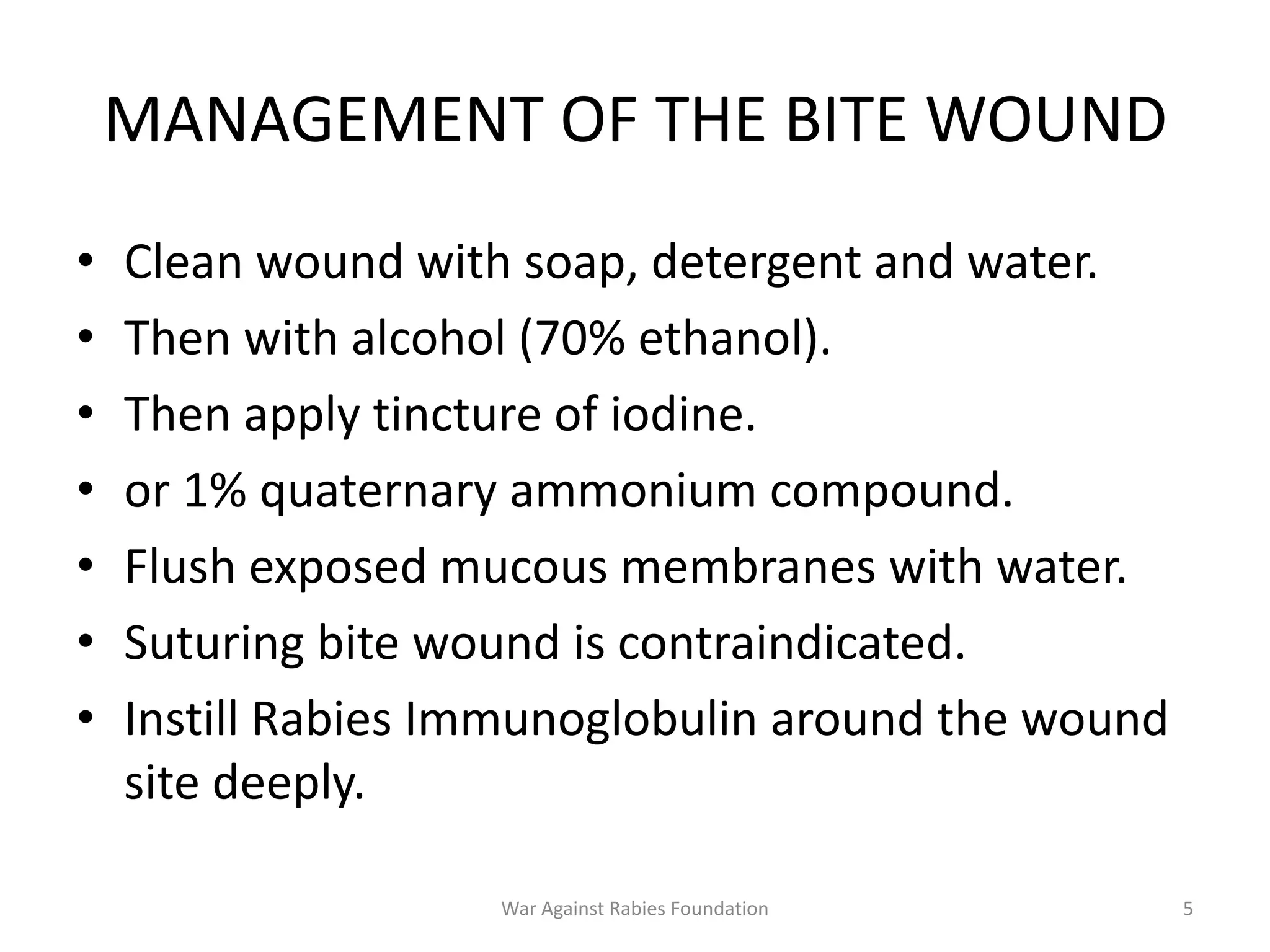 Management of animal bite victims and rabies prophylaxis | PPT