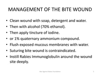 Management of animal bite victims and rabies prophylaxis | PPT