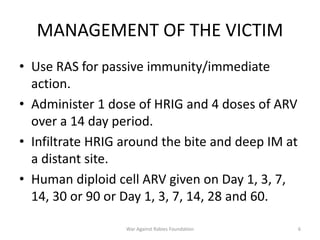 Management of animal bite victims and rabies prophylaxis | PPT