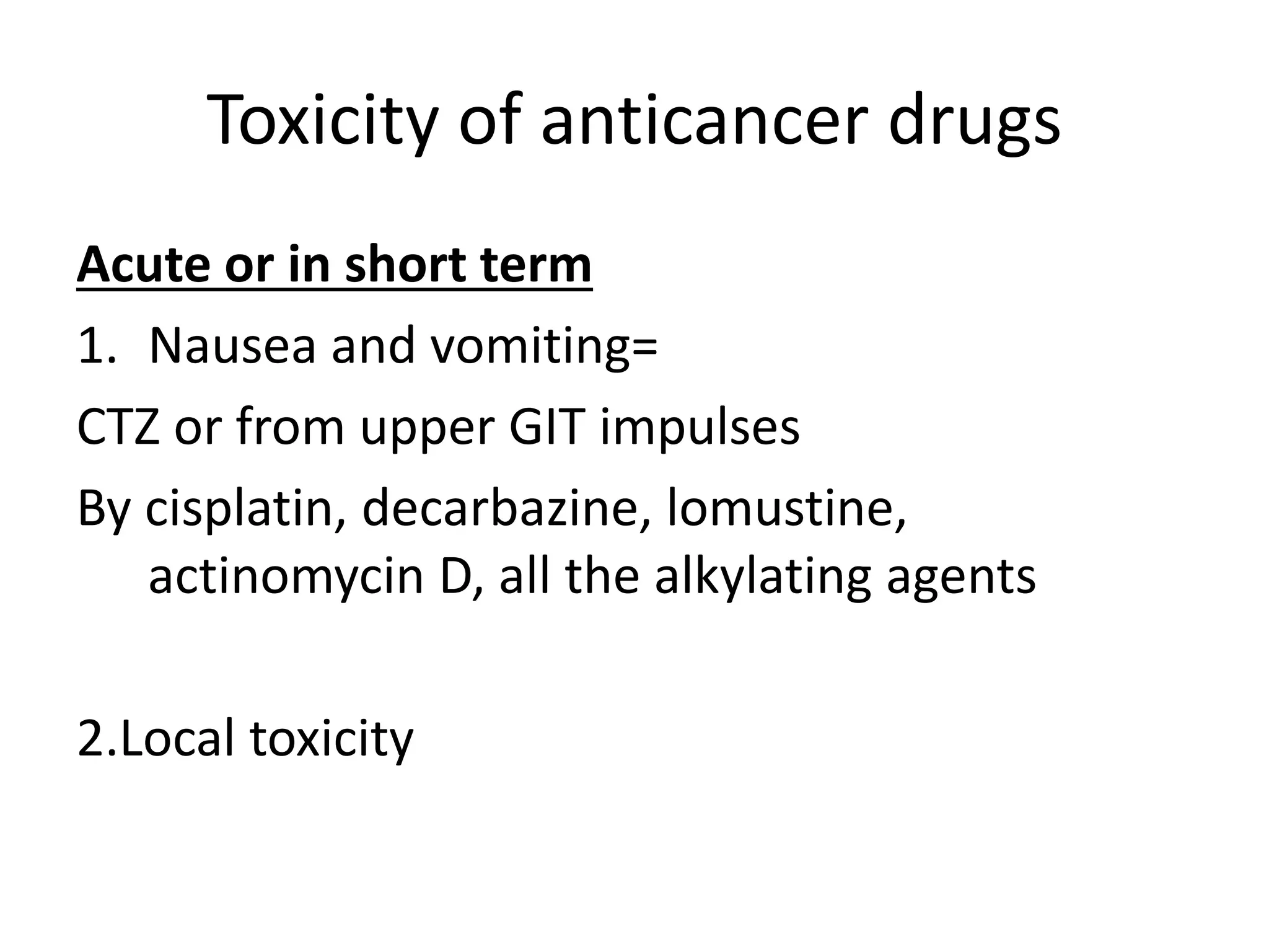 Management of anticancer toxicities | PPTX