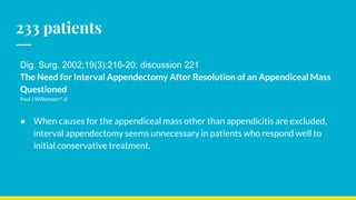 Management of Appendicular Lump | PPTX