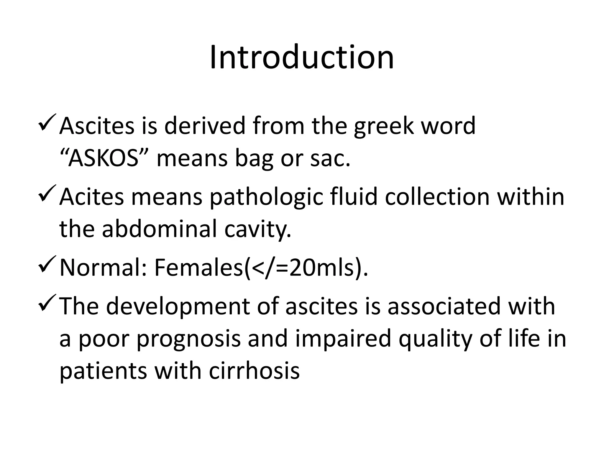 Management of ascites | PPTX