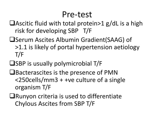 Management of ascites | PPTX | Blood Disorders | Diseases and Conditions