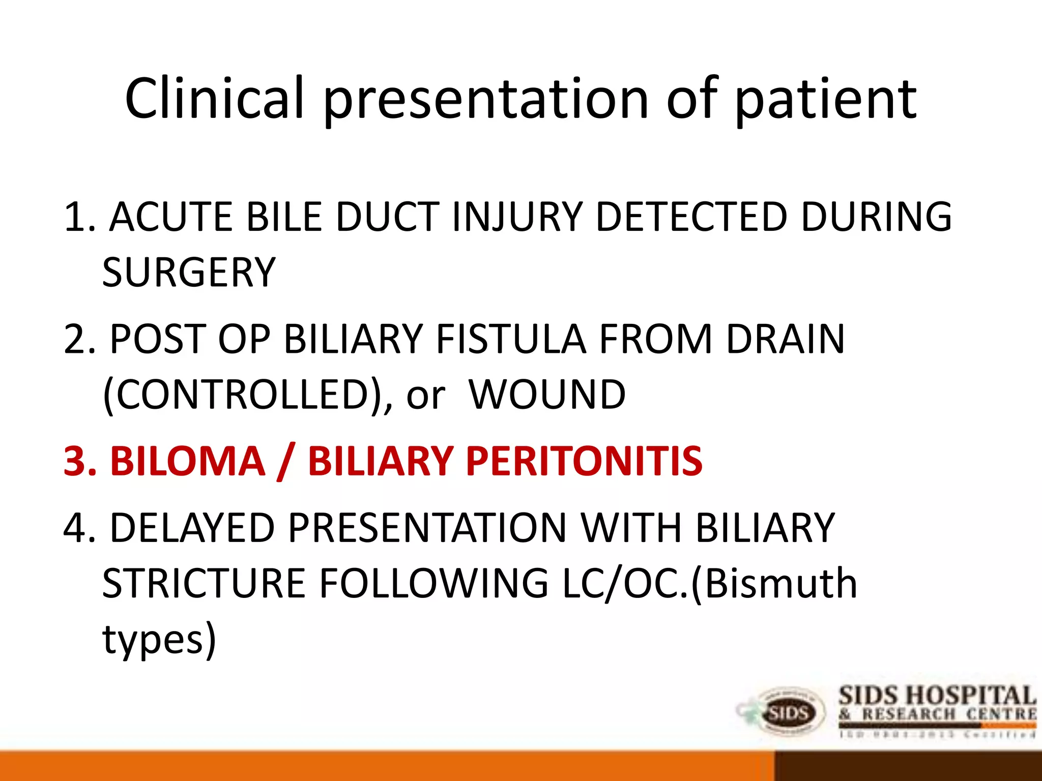Management of Bile duct injuries - Dr Keyur Bhatt | PPTX