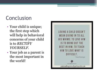 Management of behavior problems in children | PPTX