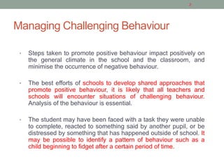Management of behaviour | PPTX