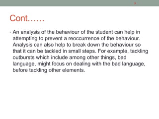 Management of behaviour | PPTX