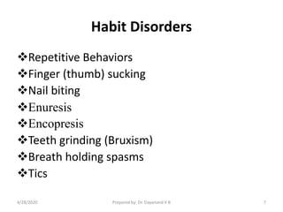 Management of behavioural problems & child guidance clinic | PPTX