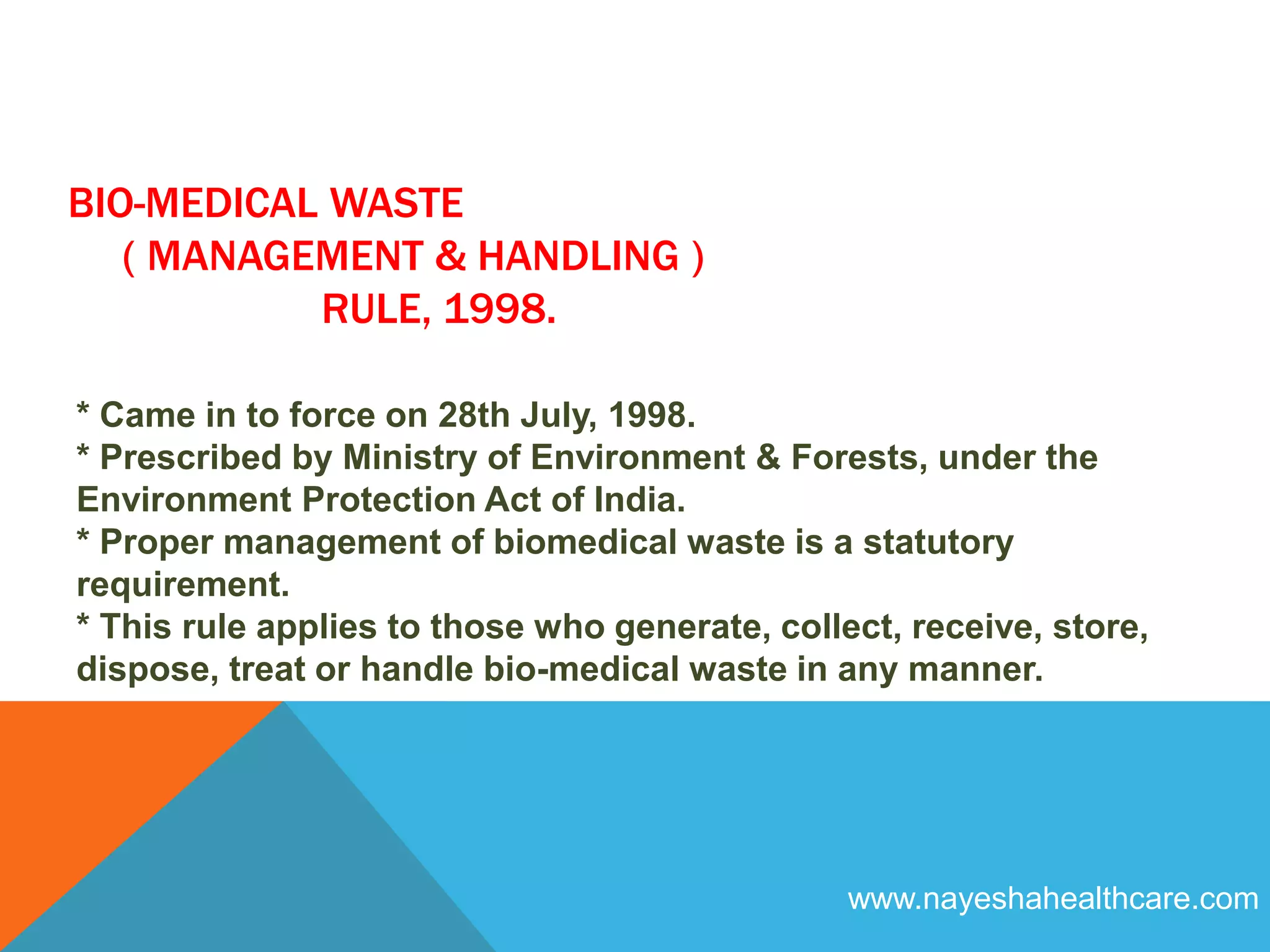 Management of bio medical waste | PPT