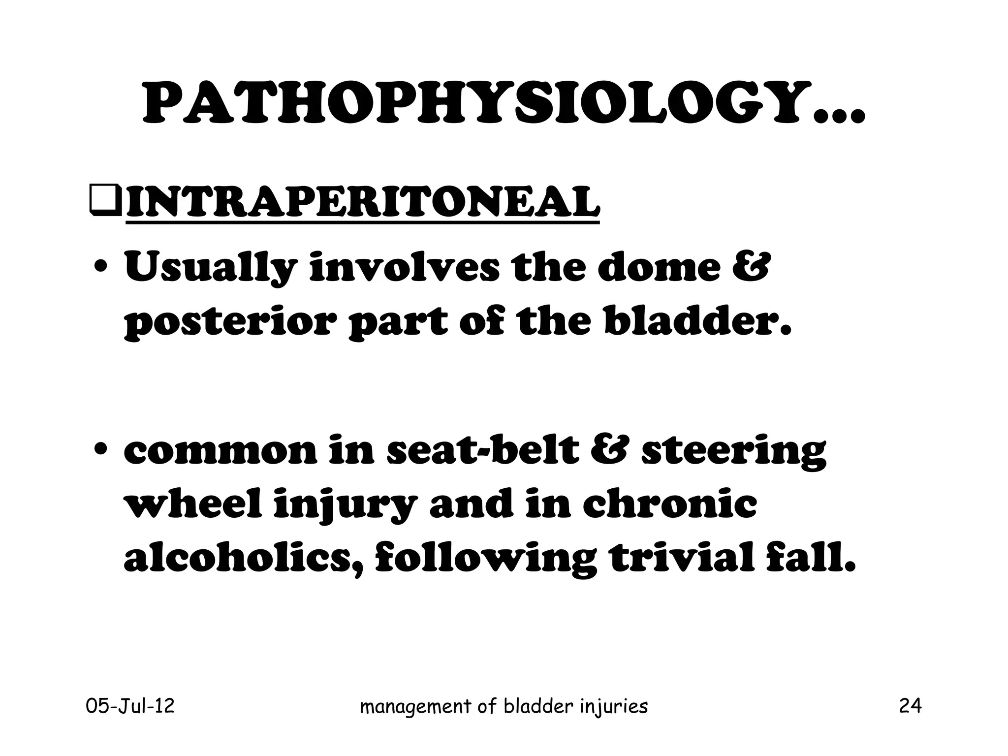 Management of bladder injuries dr aroju | PPTX