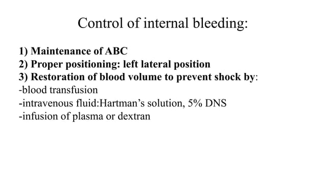 Management of bleeding | PPTX | First Aid | Injuries