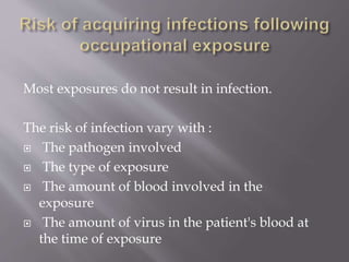 Management of blood exposure and needle stick injuries | PPTX