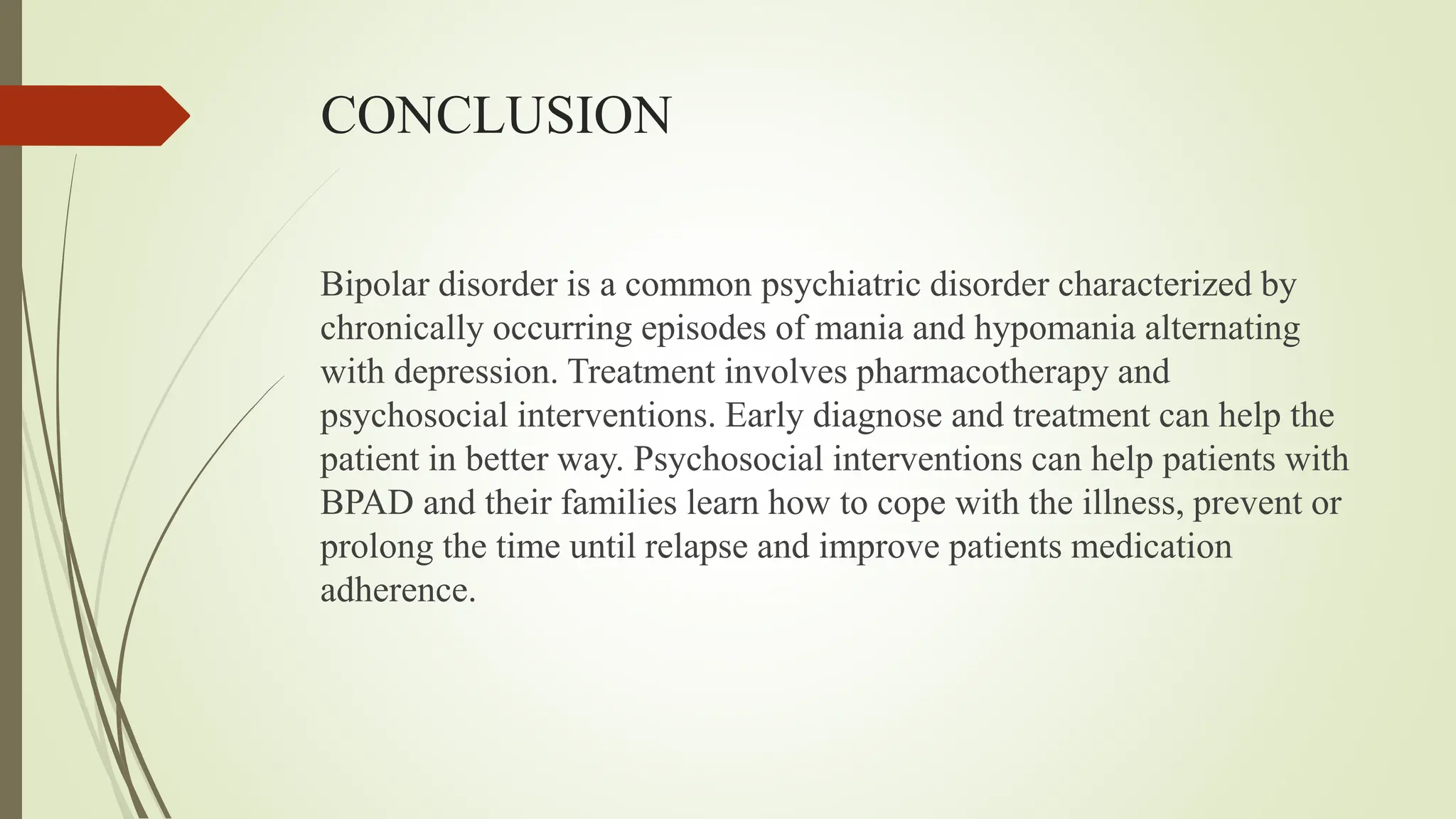 MANAGEMENT OF BIPOLAR AFFECTIVE DISORDER pptx | PPTX