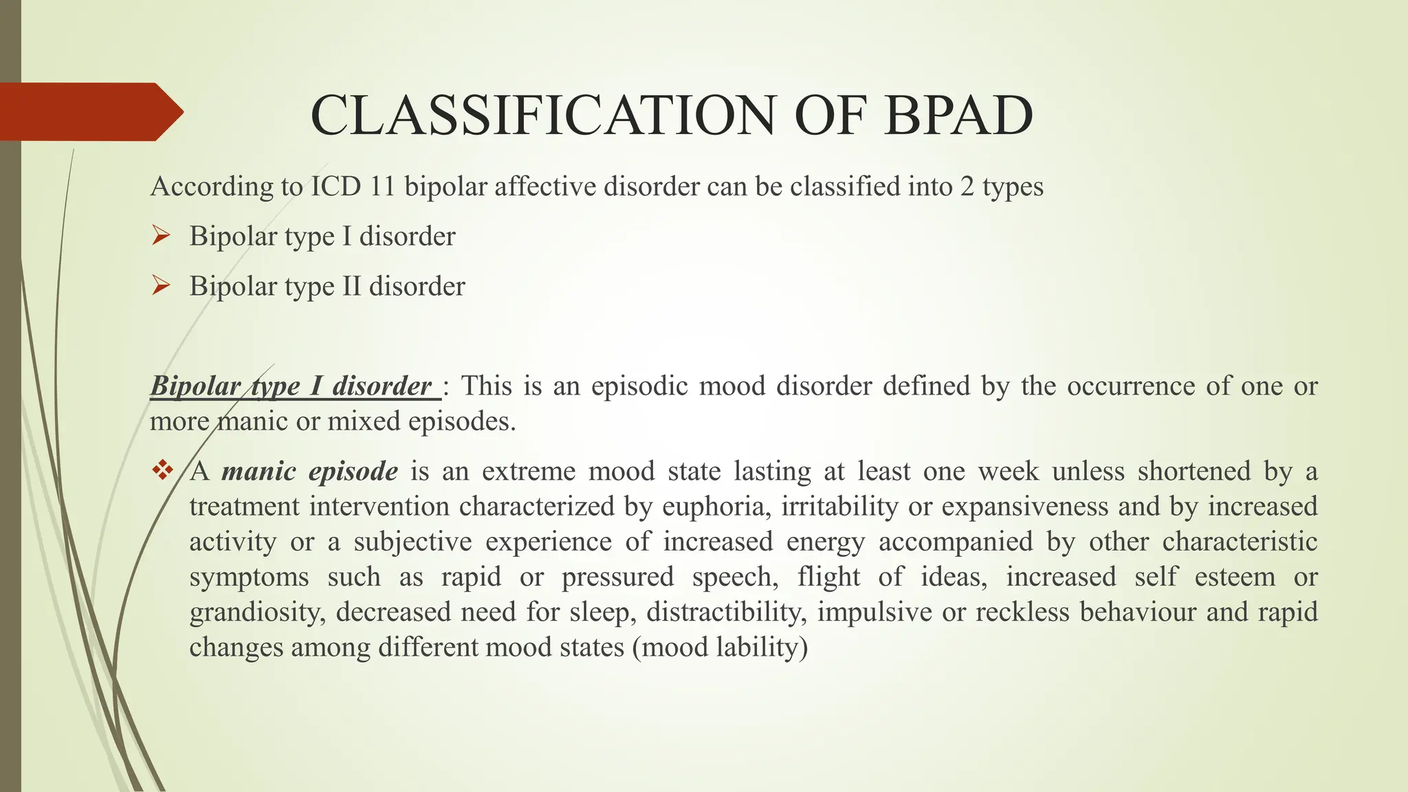 MANAGEMENT OF BIPOLAR AFFECTIVE DISORDER pptx | PPTX