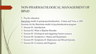 MANAGEMENT OF BIPOLAR AFFECTIVE DISORDER pptx | PPTX