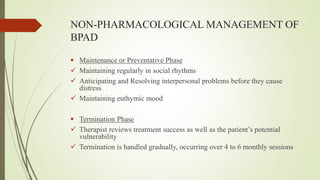 MANAGEMENT OF BIPOLAR AFFECTIVE DISORDER pptx | PPTX