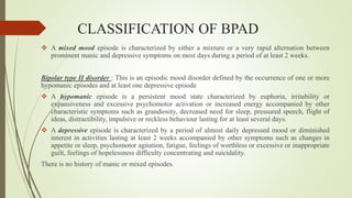 MANAGEMENT OF BIPOLAR AFFECTIVE DISORDER pptx | PPTX