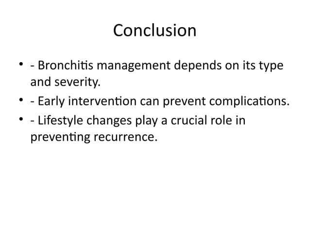 management of bronchitis.pptx uiisieieus | PPT