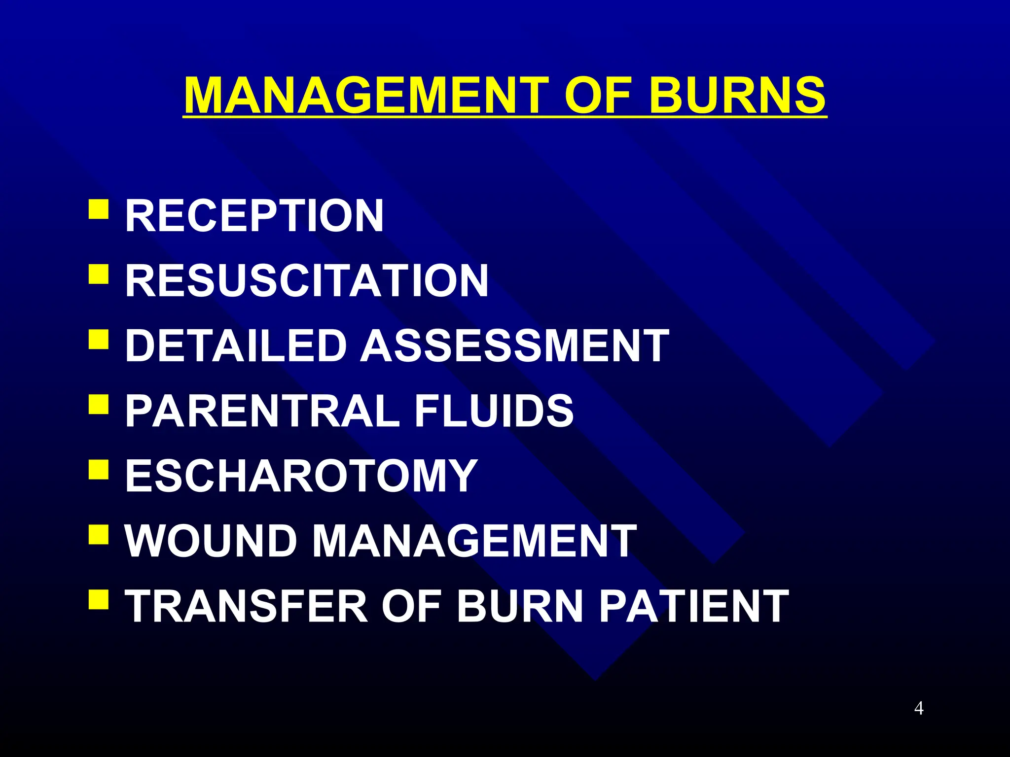 MANAGEMENT OF BURNS with Classifications | PPT