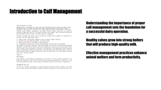 Management Of Calves, Growing Heifers And Milch.pptx