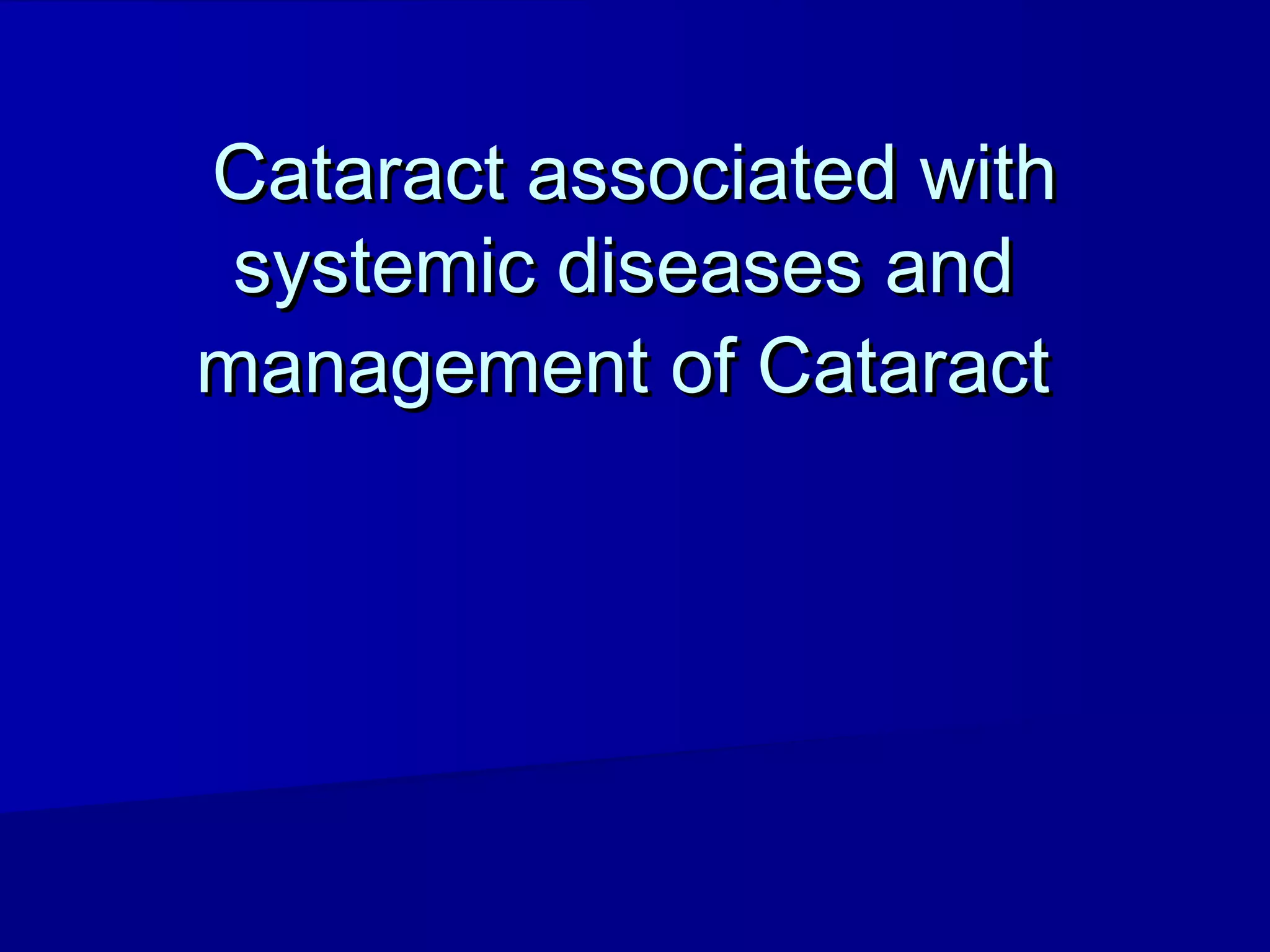 Management of cataract | PPT