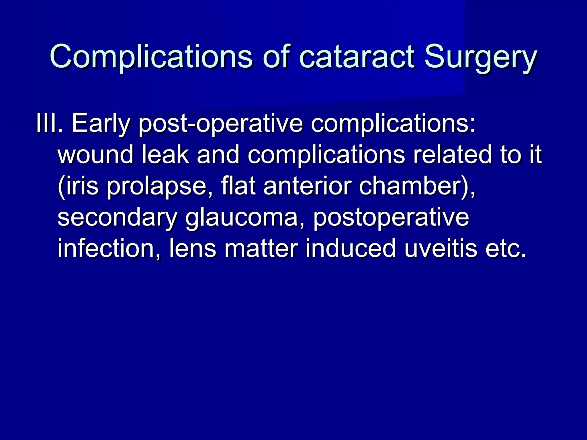 Management of cataract | PPT
