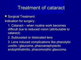 Management of cataract | PPT