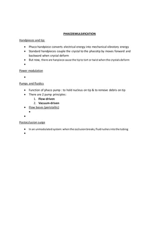 Management of cataract | DOCX