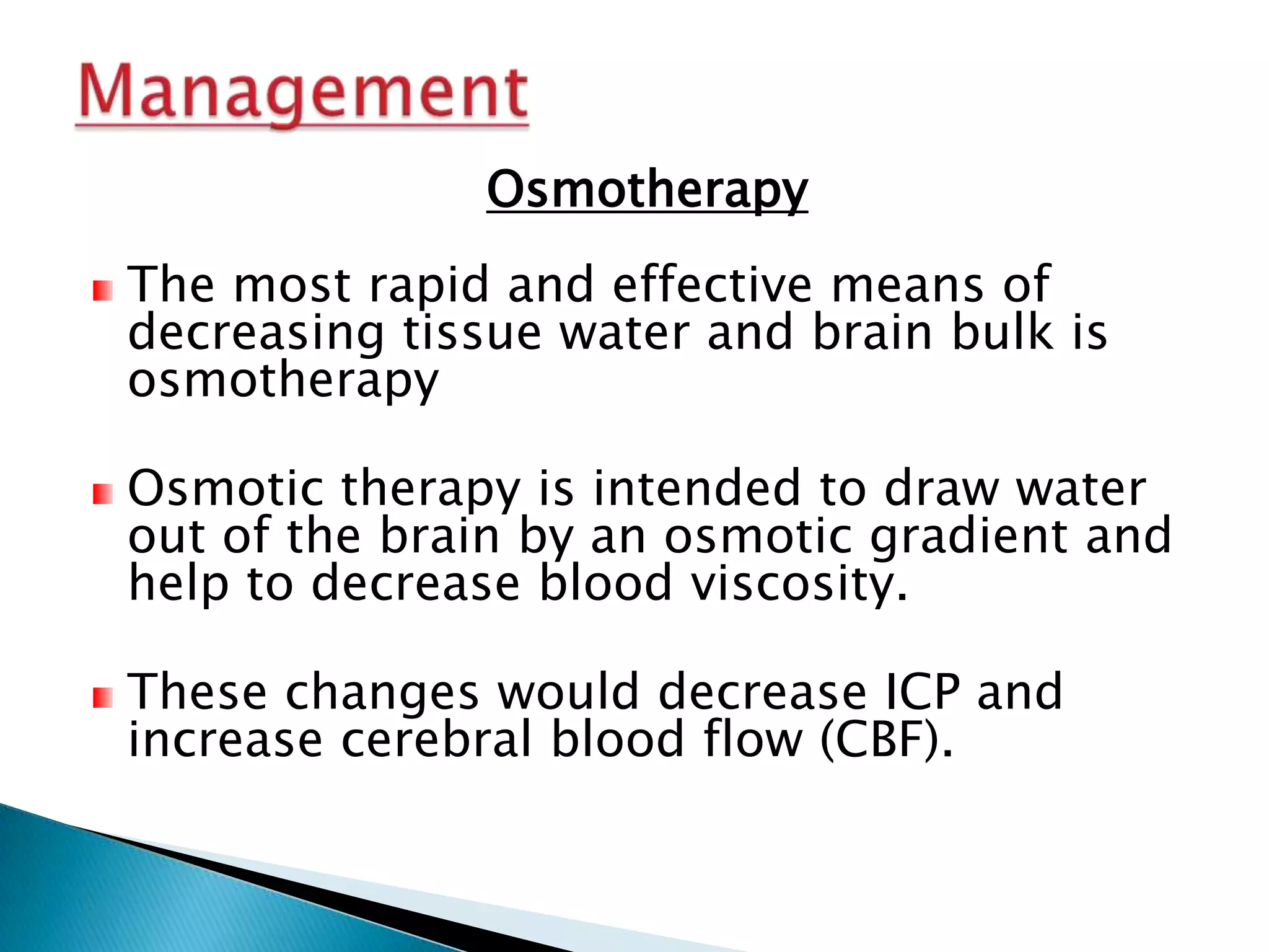 Managementof cerebral edema | PPTX
