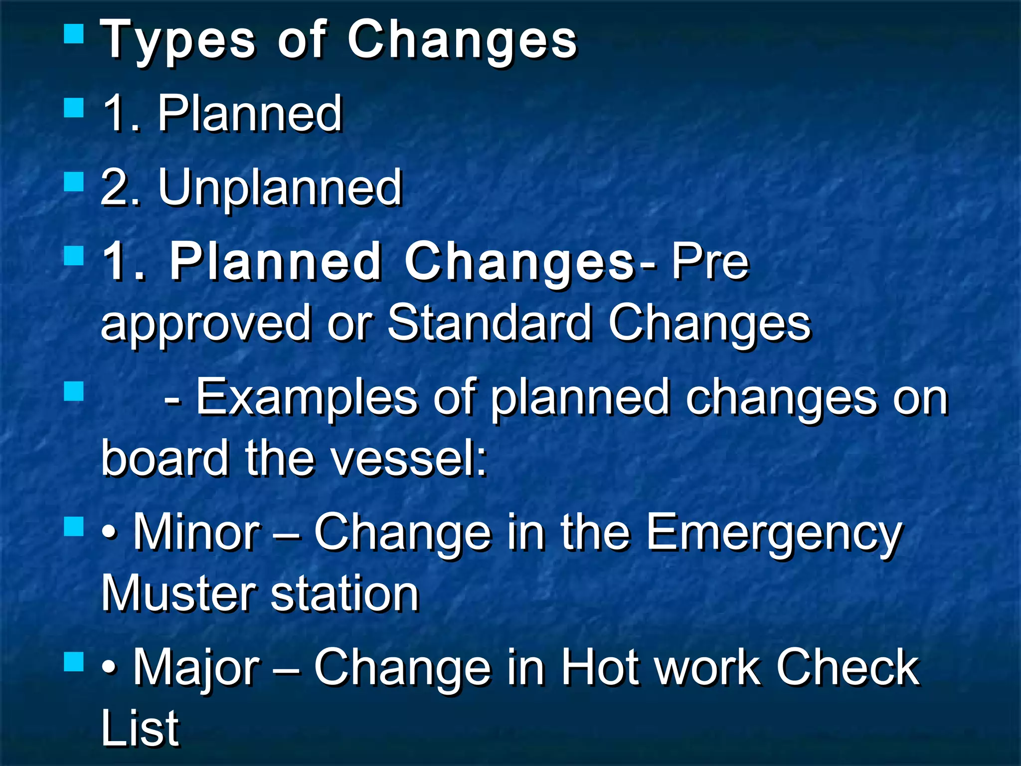 Management of change. | PPT