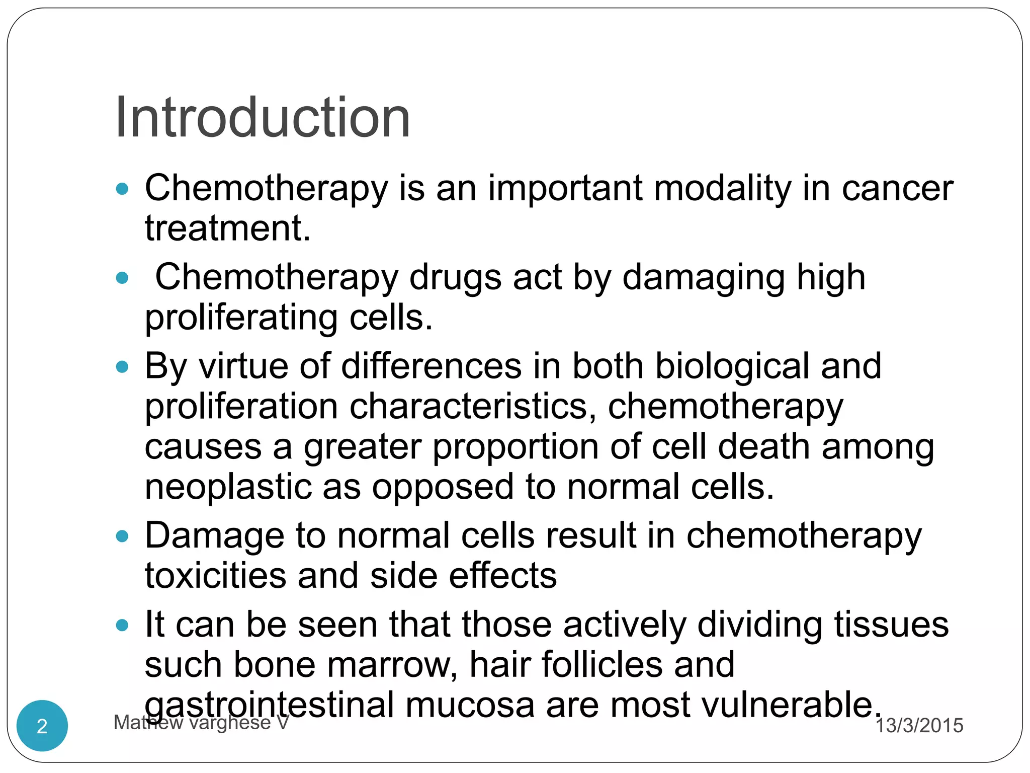 Management of chemo toxicities nursing perspective | PPTX