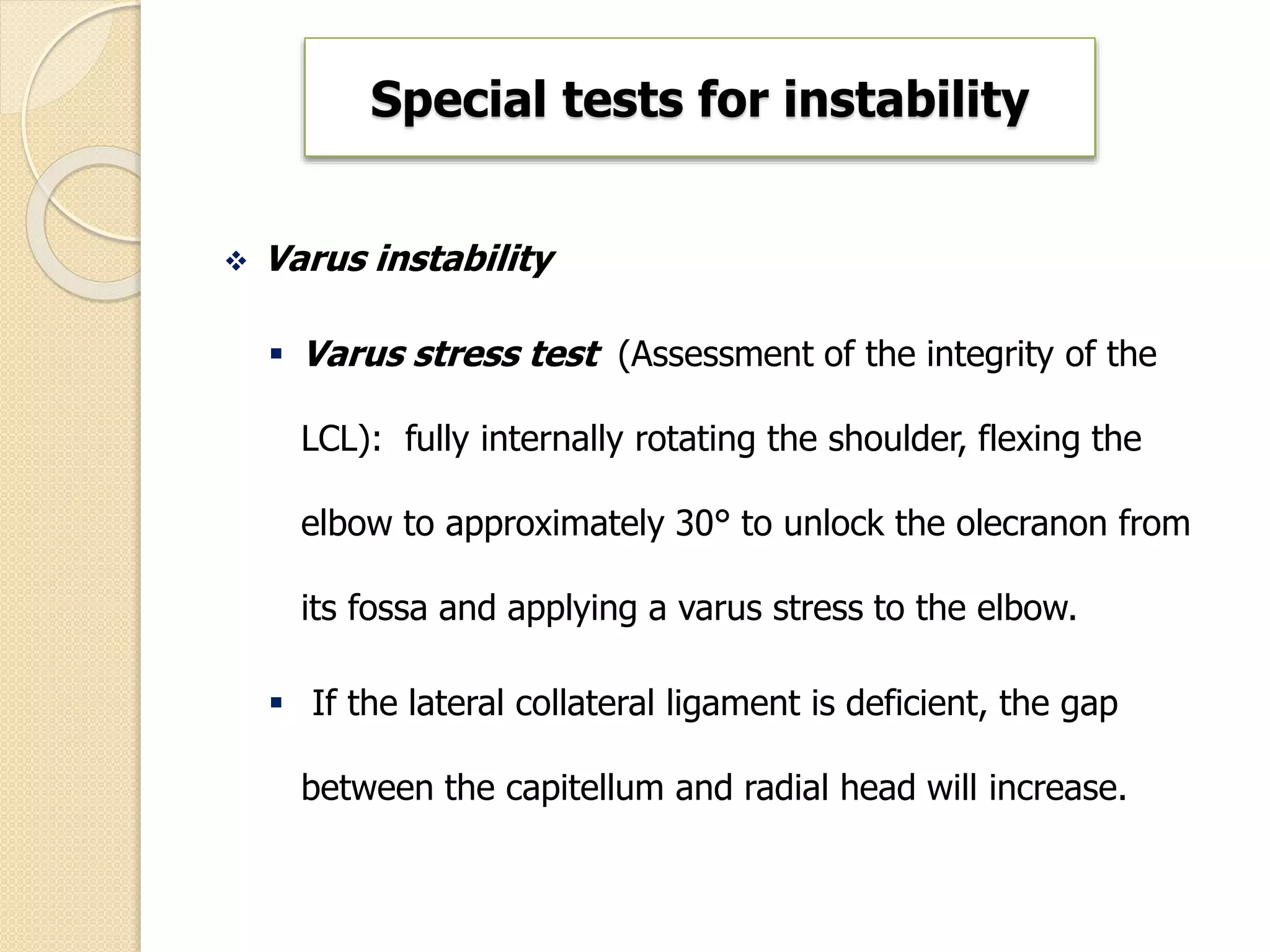Management of chronic elbow instability 13 | PPTX
