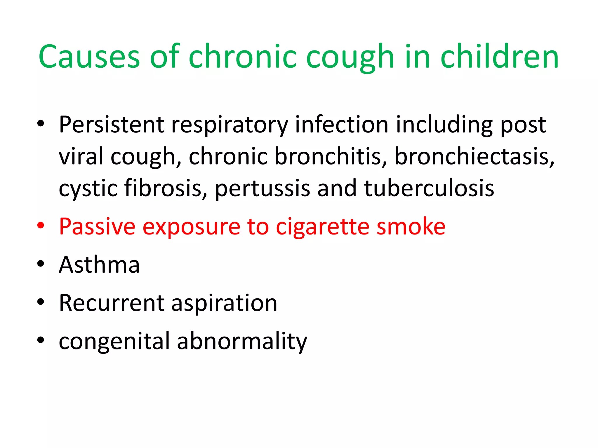 Management of chronic wet cough in childern | PPTX | Lung and ...