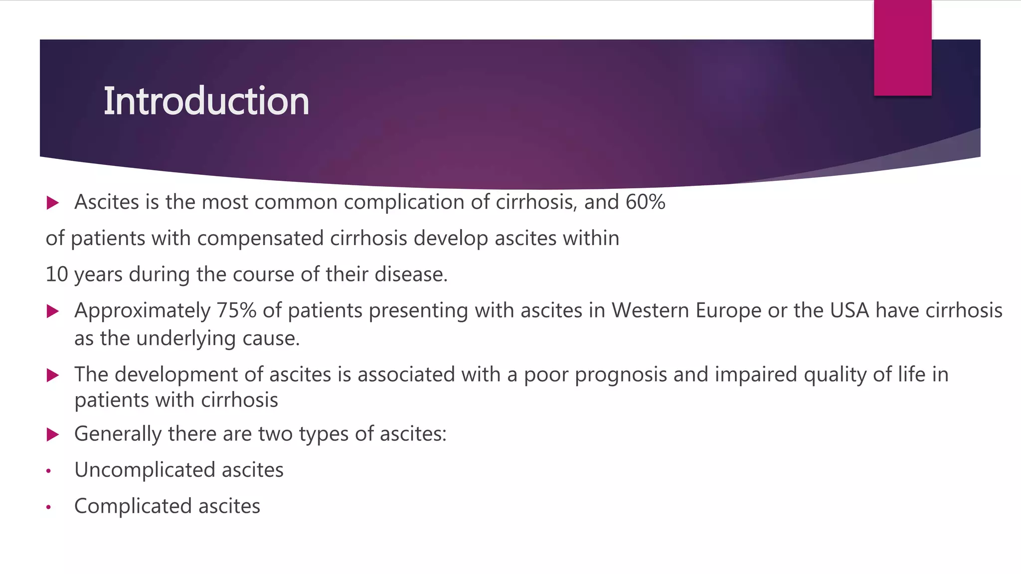 Management of Cirrhotic Ascites and its Related Complications | PPT