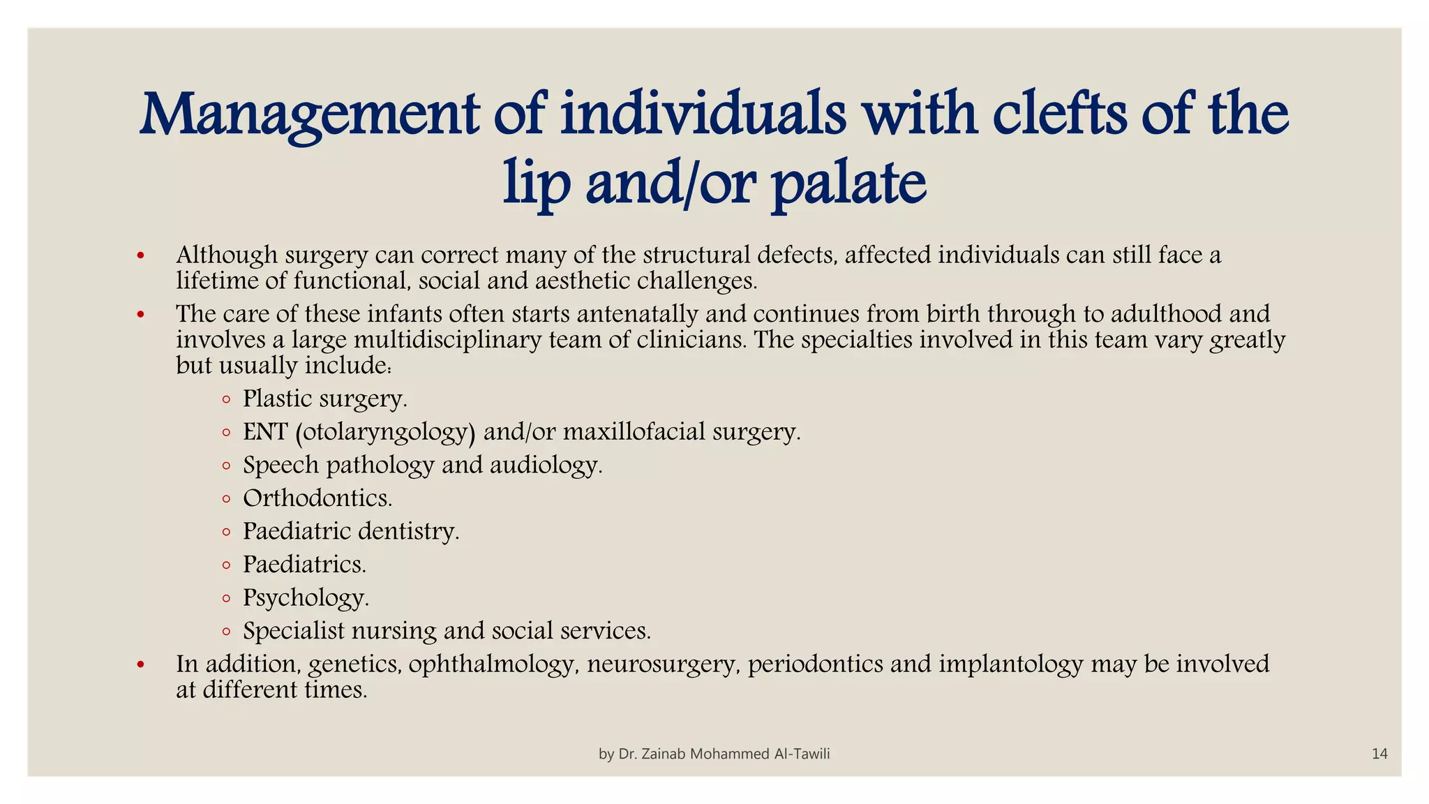 Management of cleft lip and palate | PPTX