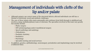 Management of cleft lip and palate | PPTX