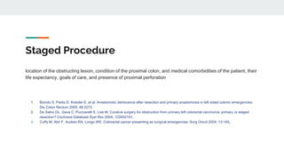 Management of colonic obstruction | PPTX