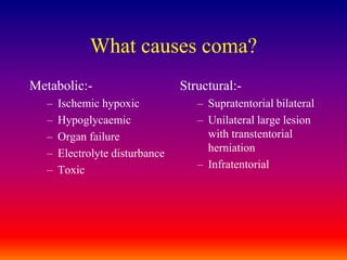 Management of coma | PPTX
