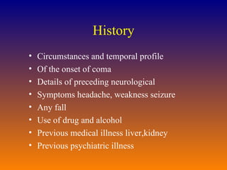 Management of coma and altered sensorium 19.4.01