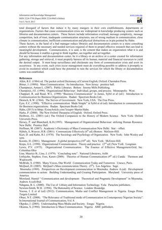 Management of communication crisis in a library and its influence on ...