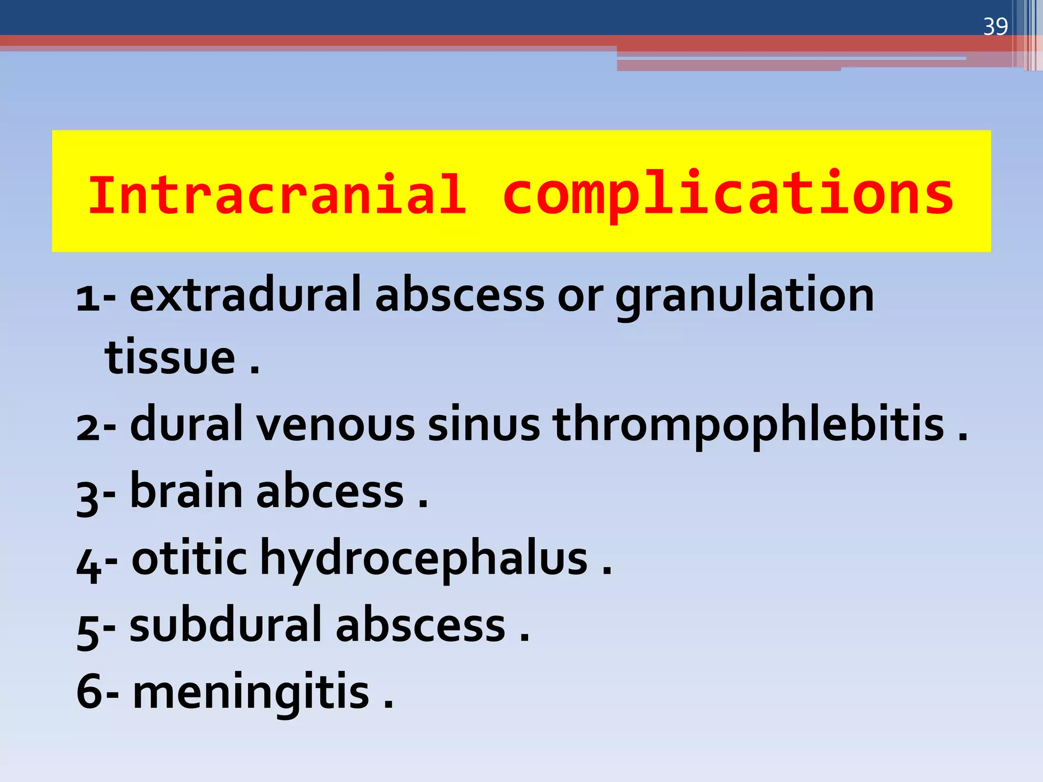 Management of complications of acute otitis media | PDF