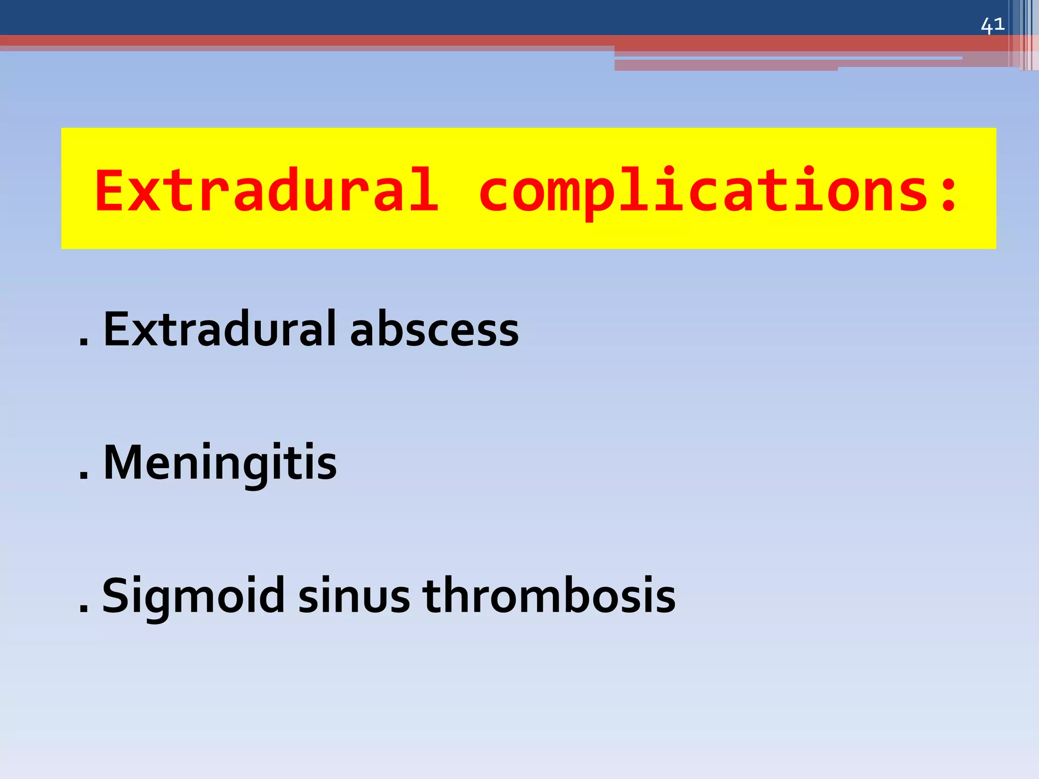 Management of complications of acute otitis media | PDF